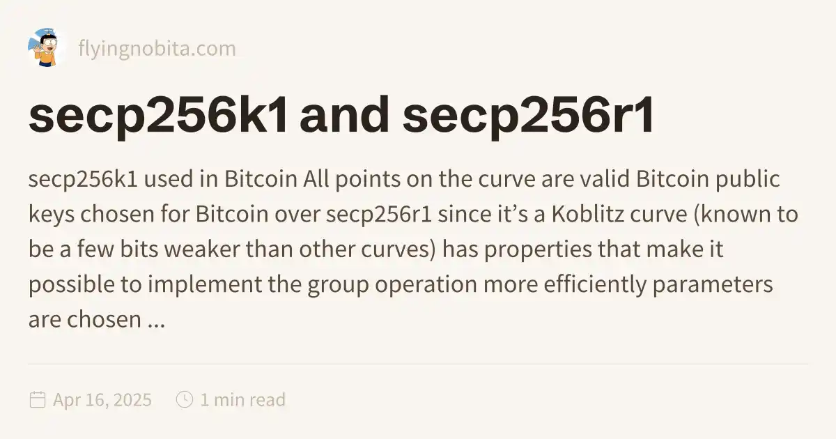 secp256k1 and secp256r1